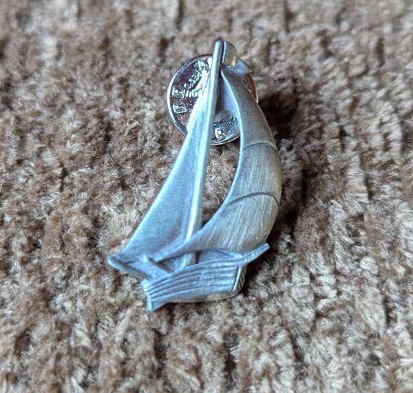 Pewter colored Sailboat Lapel Pin – Small Town Antiques